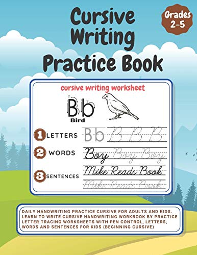 Cursive Writing Practice Book: Daily Handwriting Practice Cursive for ...