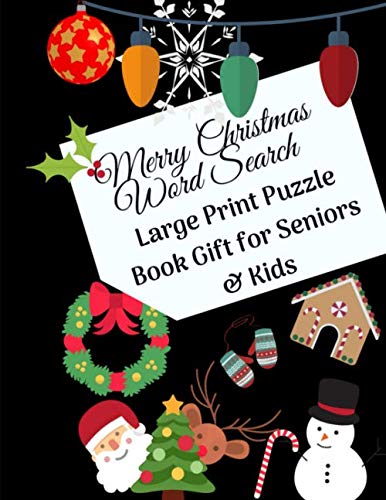 Merry Christmas Word Search: Large Print Puzzle Book Gift for Seniors ...