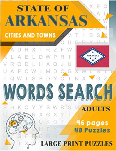 State of ARKANSAS Cities and Towns Words Search: BRAIN GAME with Cities ...