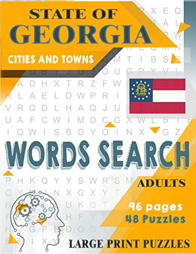 State of GEORGIA Cities and Towns Words Search: BRAIN GAME with Cities ...