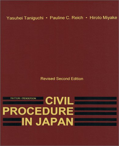 Civil Procedure In Japan, Revised 2nd Edition by Yasuhei Taniguchi ...