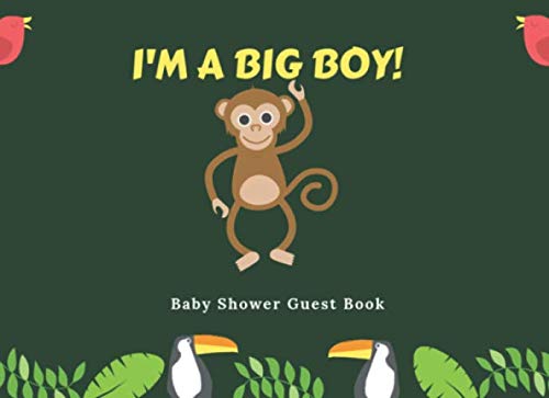 I'M A BIG BOY!: Baby Boy Shower Guest Book Little Monkey & Friends ...