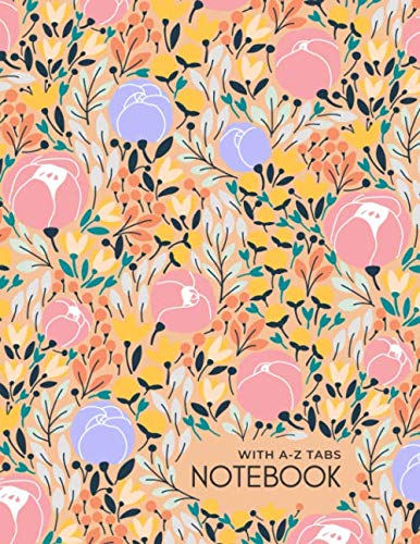 Notebook with A-Z Tabs: 8.5 x 11 Lined-Journal Organizer Large with ...