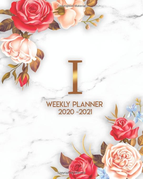 2020-2021 Weekly Planner: Monogram Initial I Two Year Weekly Organizer ...