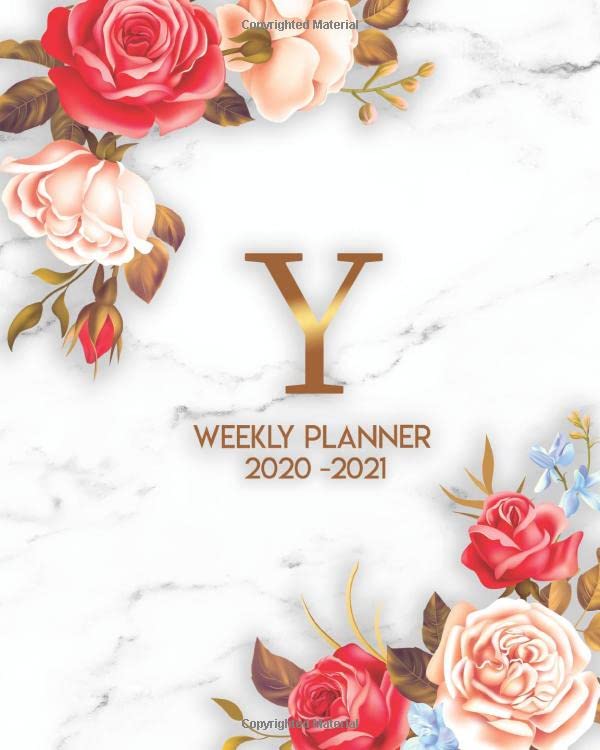 2020-2021 Weekly Planner: Monogram Initial Y Two Year Weekly Organizer ...