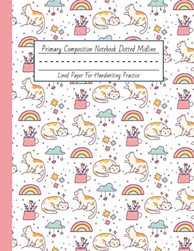 Primary Composition Notebook Dotted Midline Lined Paper For Handwriting ...