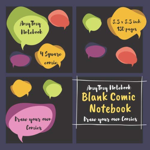 AmyTmy Notebook | Blank Comic Notebook | Draw your own Comic | 4 Square ...