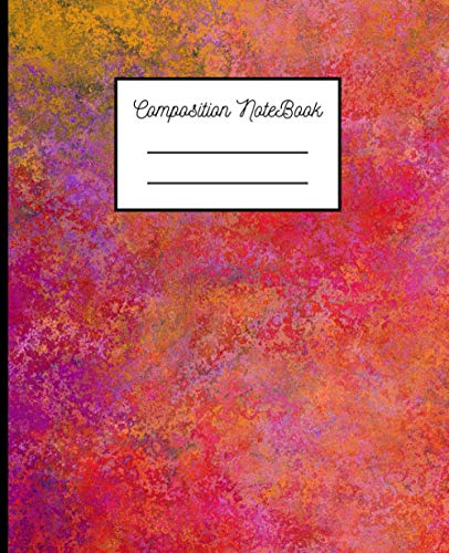 Marbled Composition Note Book Red: Wide Ruled Paper Lined Notebook ...