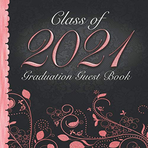 Class of 2021: Graduation Guest Book I Elegant Black and Red Binding I ...