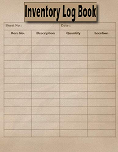 Inventory Logbook: Inventory Tracker Notebook| Stock Tracker Journal ...