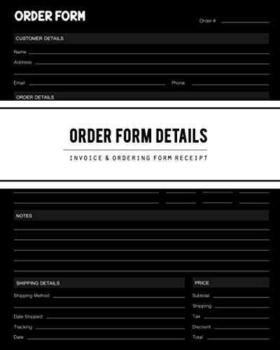 Order Form Details: Invoice and Custom Order Shipping Details or ...