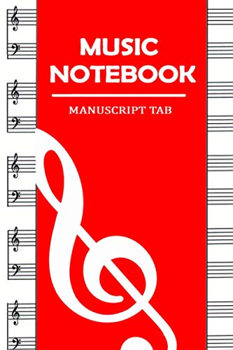 MUSIC NOTEBOOK: Red music blank sheet manuscript tablet notebook by Oza ...