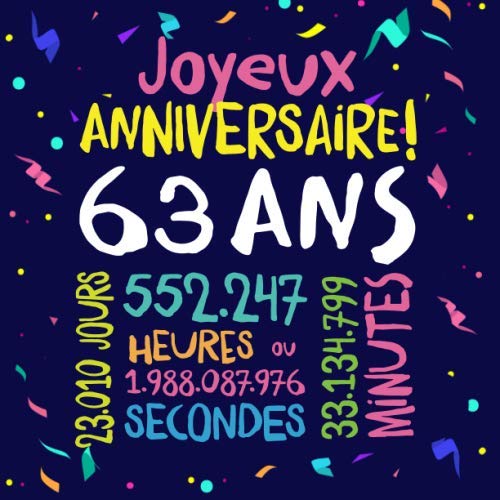 Joyeux Anniversaire ~ 63 ans: Livre d'Or pour le 63ème anniversaire ...