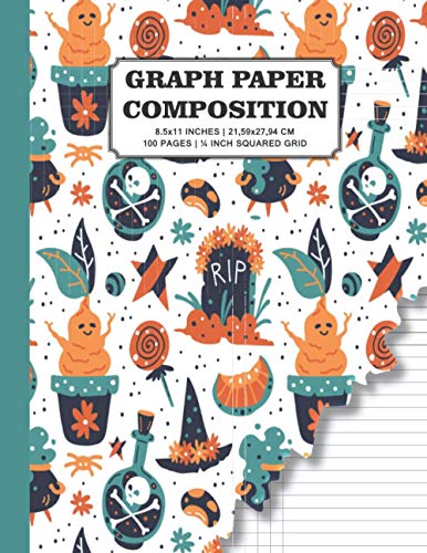 Graph Paper Composition: Quad Ruled | Halloween Cover | Grid Paper for ...