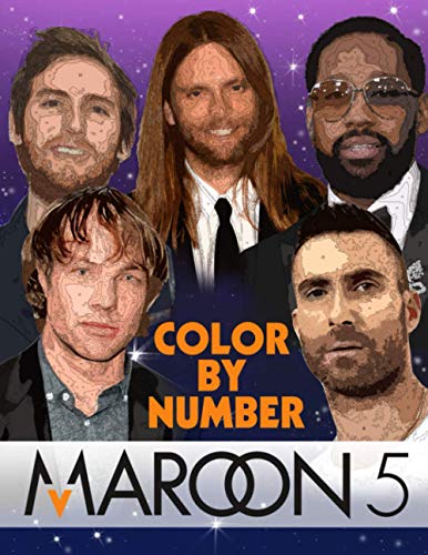 Maroon 5 Color By Number: Pop Rock Music Artist Illustration Color ...