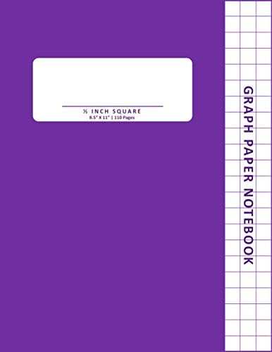 1/2 Inch Square Graph Paper: 8.5" x 11" - 110 Pages | 1/2 Inch Grid ...