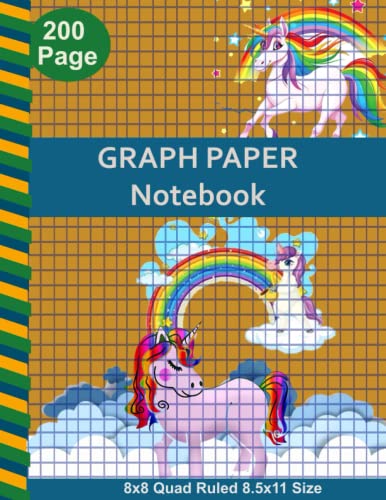 Graph Paper 8x8 Grid: Black/White, Quad Rule Notebook for all grades, 8 ...