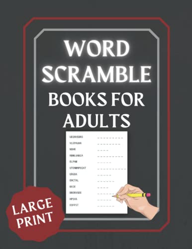 Word Scramble Books for Adults Large Print: Brain Teaser Puzzles for ...