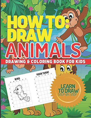 How to Draw Animals, Drawing & Coloring Book for Kids, Learn to Draw ...