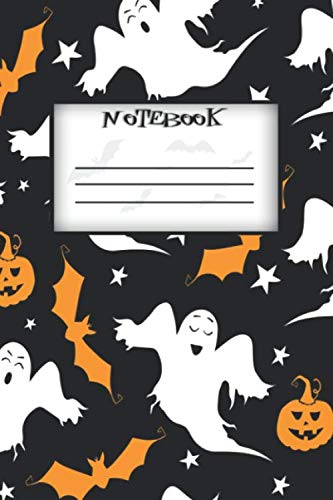 Notebook: Halloween Pumpkin 6x9 in - 100 Pages - Wide Ruled - Black ...
