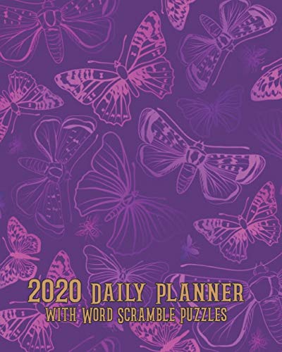 2020 Daily Planner with Word Scramble Puzzles: Cute Butterfly Planning ...