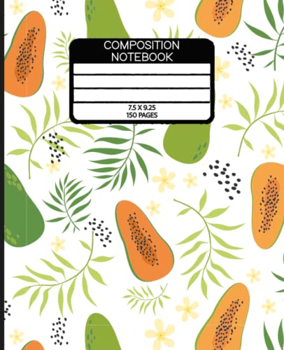 Composition Notebook: Composition Notebooks With Papaya Design Pattern ...
