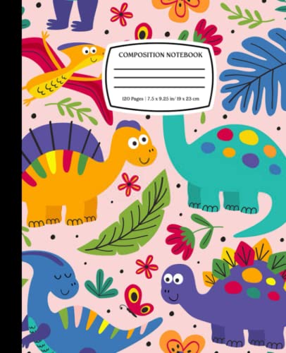 Pink Seamless Pattern With Cute Dinosaurs: Dinosaur Composition ...