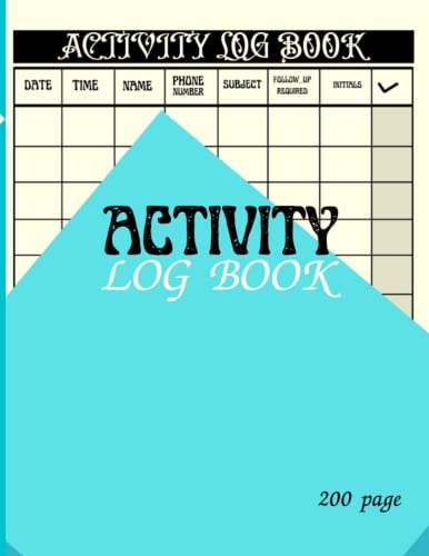 Activity log book: Daily time sheet log book to record time,Work home ...