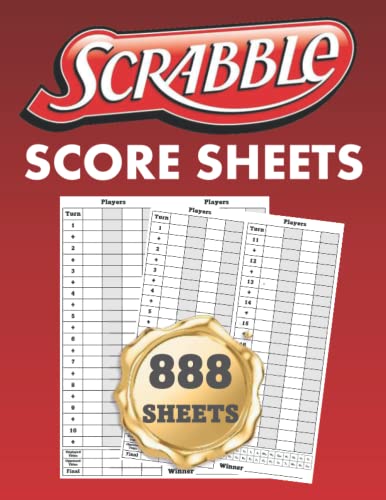 Scrabble Score Sheets: 888 Large Score Pads for Scorekeeping – Scrabble ...