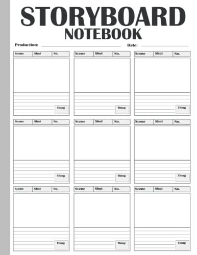 Storyboard Notebook: Sketchbook Template Panel With 6 Landscape Story ...