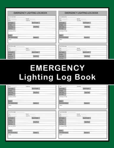 Emergency Lighting Log Book: Monthly Emergency Light Inspection ...