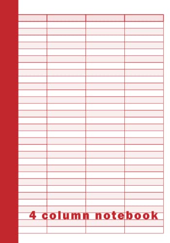 Simple Four Column Notebook: 4 Column Notebook | College Ruled | B5 ...