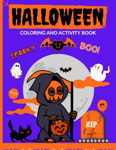 HALLOWEEN COLORING AND ACTIVITY BOOK: 50 Halloween Spooky Word Coloring ...