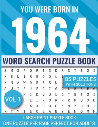 Word Search Puzzle Book: You Were Born In 1964: Word Search Games for ...