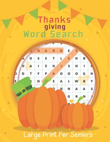 Thanksgiving Word Search Large Print For Seniors: Cute Gift For Loved ...