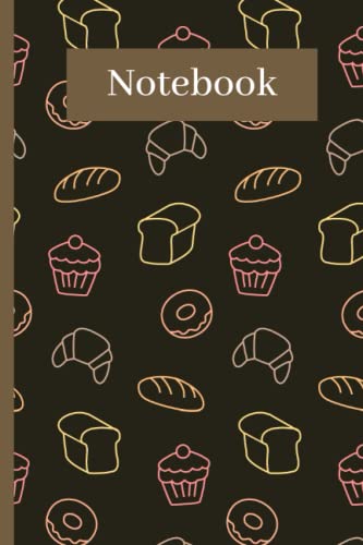 Notebook: Cute Neon Pastry and Bread Notebook Blank Lined Journal by ...