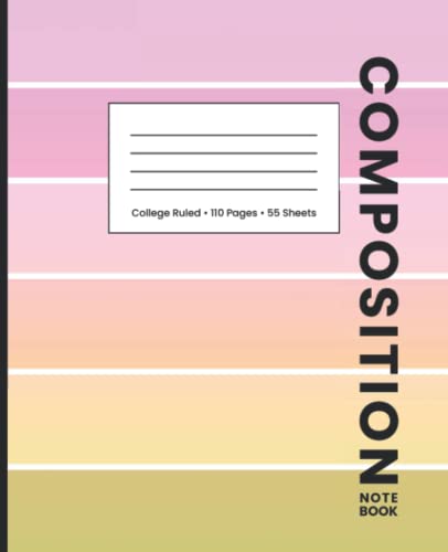 Composition Notebook: Aesthetic Pink Pastel Gradient College Ruled ...