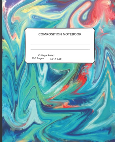 Marble Composition Notebook: College Ruled Comp Book, 7.5" x 9.25" 100 ...