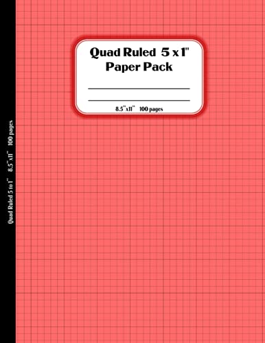 Quad Ruled 5x1" Paper Pack: Quad 5 squares per inch | Grid Paper ...
