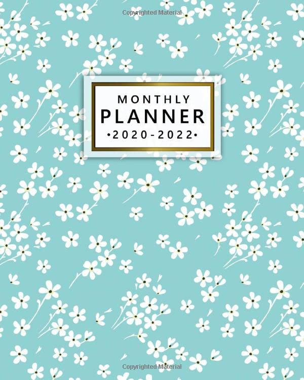 2020-2022 Monthly Planner: 3 Year Cute Floral Calendar & Organizer with ...