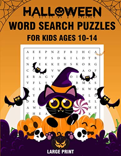 HALLOWEEN WORD SEARCH PUZZLES FOR KIDS AGES 10-14 LARGE PRINT: 80 Word ...
