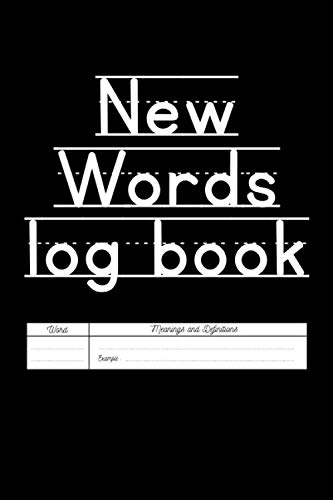 New Words Log Book: Simple Black Vocabulary Book For learn languages ...