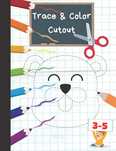 Trace & Color Cutout: Fun Animals coloring and cutting workbook for ...