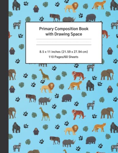 Primary Composition Book with Drawing Space: 8.5 x 11 inches (21.59 x ...