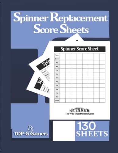Spinner Replacement Score Sheets: 130 Scorekeeping Sheets For Spinner ...