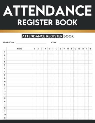 Attendance Register Book: Simple Attendance Tracker with Space for 31 ...