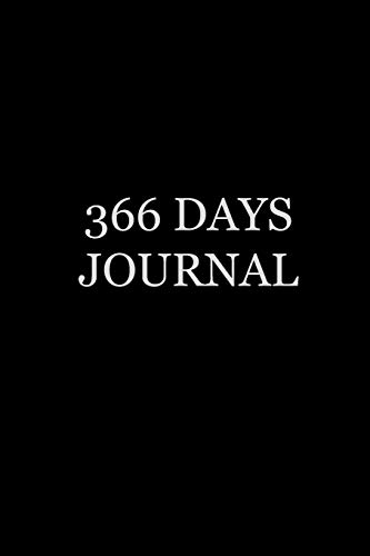 366 Days Journal with a page per day black cover: Undated blank page ...