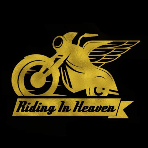 Riding in Heaven: Gold Motorcycle with Angel Wings Guest Book for Biker ...