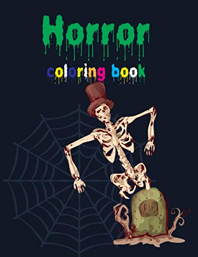 Horror Coloring Book: Horror Adult Coloring Book For Stress Relief And ...
