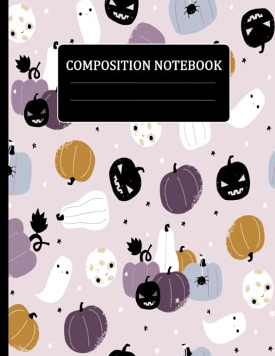 COMPOITION NOTEBOOK: Cute Pumpkin Pattern Notebook For Children ...